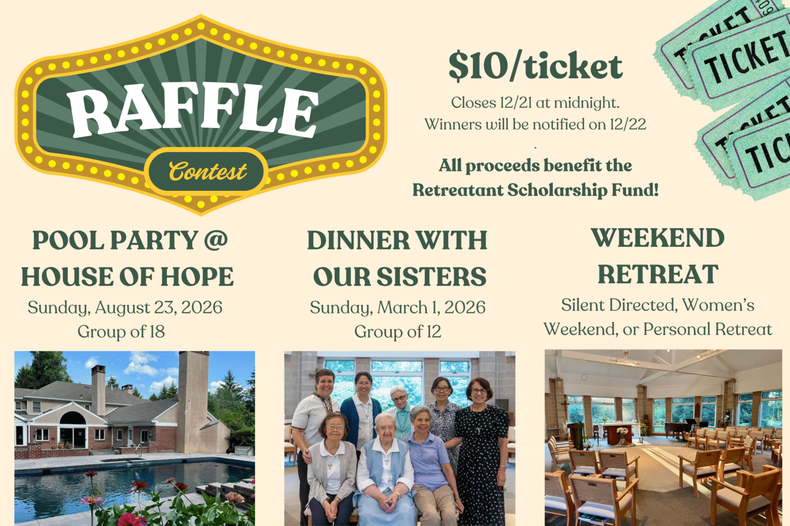 Christmas Raffle Tickets & Cookie Orders - St. Raphaela Center